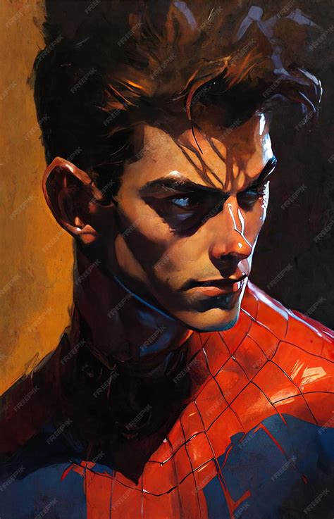 Heroísmo Palmeado Retrato Del Personaje De Spiderman Por Frank Frazetta