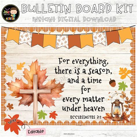 Fall Christian Bulletin Board Thanksgiving Church Religious Editable Etsy