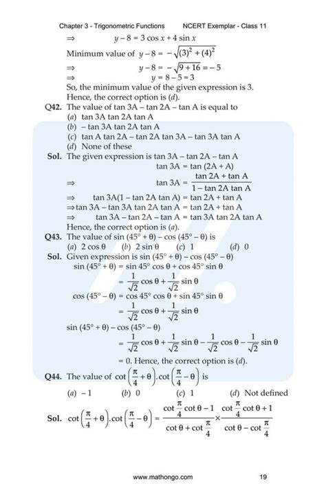 Ncert Exemplar For Class 11 Maths Chapter 3 Mathongo