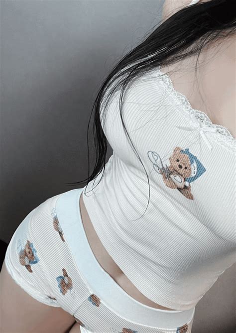 단독진행 초특가 캡 내장형 미친핏 곰돌이 나시 잠옷 세트 에이블리