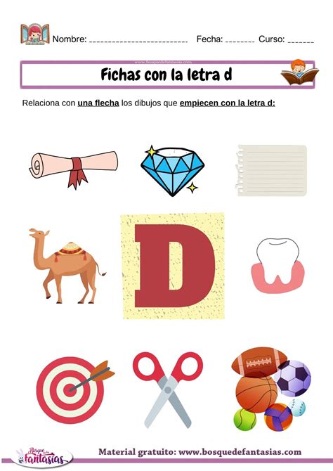 Relacionar Con Dibujos Letra D Juegos Infantiles