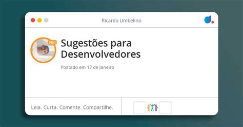 Sugestões Para Desenvolvedores