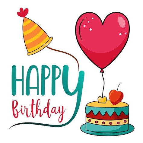 생일 축하 텍스트 터 일러스트 66 프리미엄 벡터