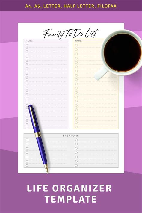 Life Organizer Template Schedule Templates Aesthetic Planner Pdf