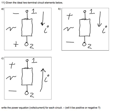 Solved Given The Ideal Two Terminal Circuit Elements Below Chegg Com