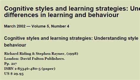 Understanding Cognitive Styles And Learning Strategies