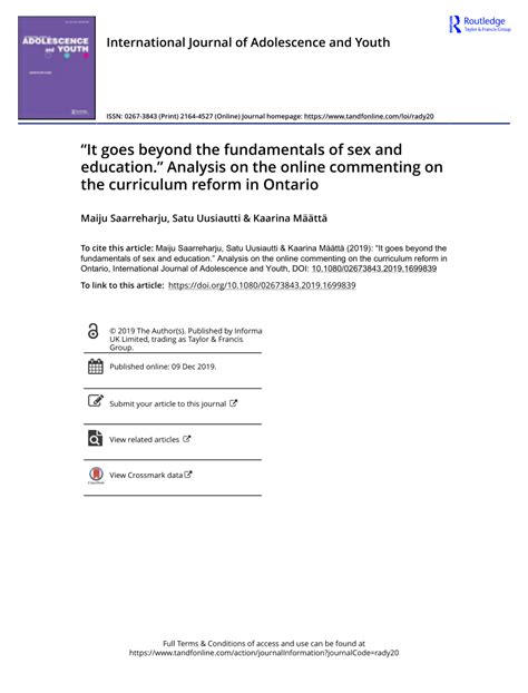Pdf It Goes Beyond The Fundamentals Of Sex And Education” Analysis On The Online Commenting