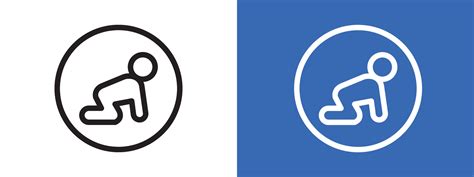 Gateando Bebé Logo Firmar Conjunto Contorno 48258264 Vector En Vecteezy