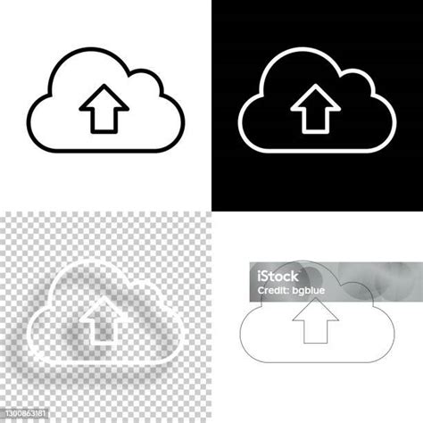 クラウドアップロードデザイン用アイコン空白白黒の背景 ラインアイコン Sendのベクターアート素材や画像を多数ご用意 Send