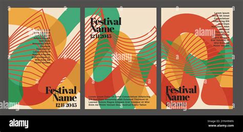 Vintage Abstract Wall Art Posters Vintage Abstract Poster Set Vector