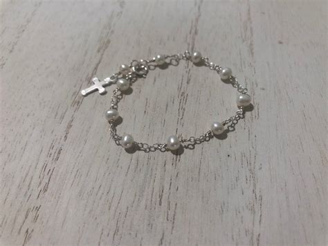 Baby Baptism Braceletcross Baby Braceletbaptism Etsy