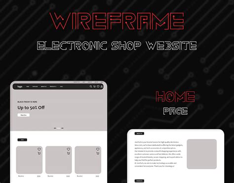 Techtronix Electronic Shop Website Wireframe Behance