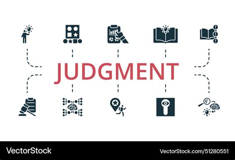 Judgement Set Creative Icons Editable Elements Vector Image