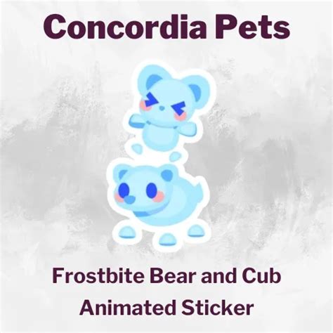 Frostbite Bear And Cub Animated Sticke Adopt Me Game Item Gameflip