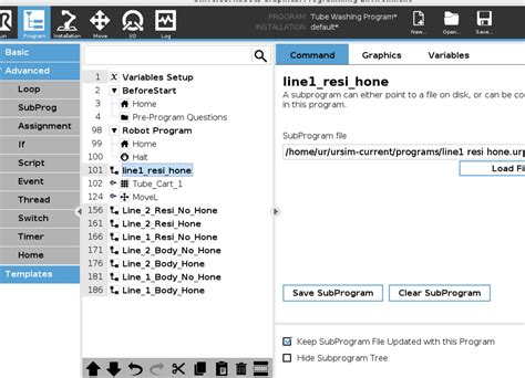 Palletizing When Calling Sub Programs Technical Questions Universal