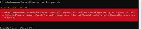 Error While Running Php Artisan Keygenerate Command On Ubuntu · Snipe