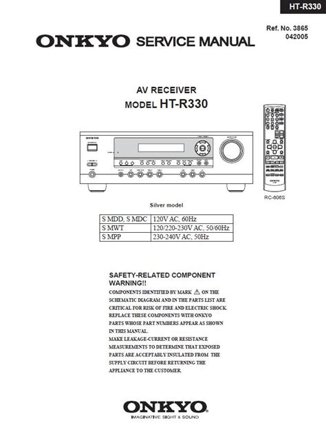 Onkyo Ht R Service Manual Receivers Amplifiers Tuners Service Manuals Onkyo