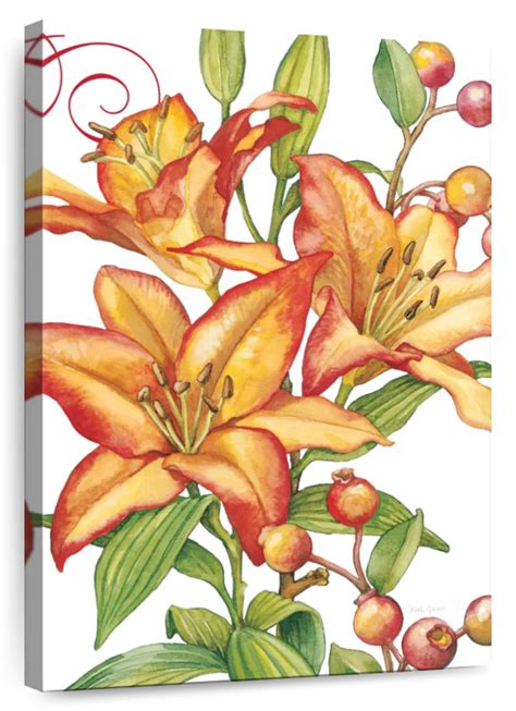 Lark Manor™ Harnek Flowers And Berries Lillies Wayfair