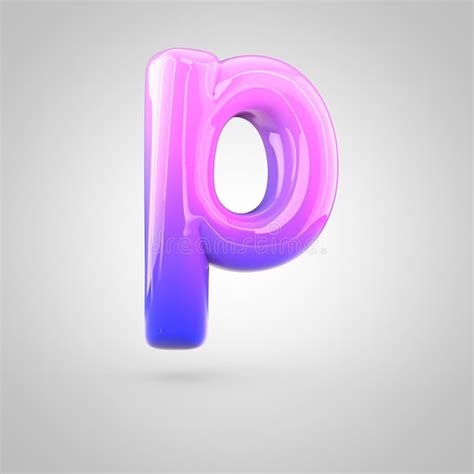 Minúscula Rosada Y Violeta Brillante De La Letra P Del Alfabeto De La Pintura De La Pendiente