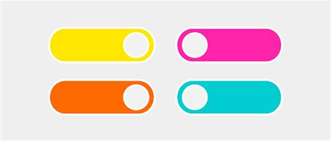 Ux Ui 전화 디자인 인터페이스를 위한 현대적인 플랫 스타일의 켜기 및 끄기 스위치 버튼 라이트 백에서 격리된 벡터 그림 3