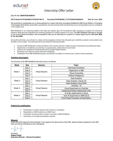 Manthan Bariya On Linkedin Internship Ibmskillsbuild