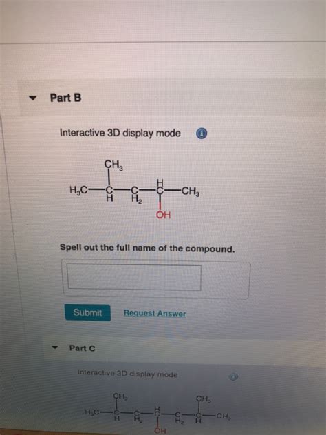 solved part a interactive 3d display mode 0 h₂c4 ОН spell