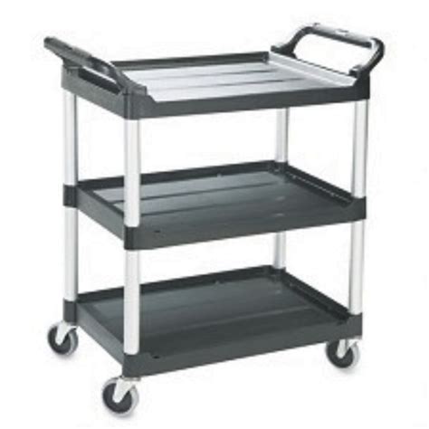 Rubbermaid Utility Cart 3 Shelf 16″x36″ Black Medical Mart