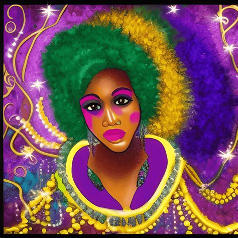 Black Girl Magic Mardi Gras Graphic · Creative Fabrica