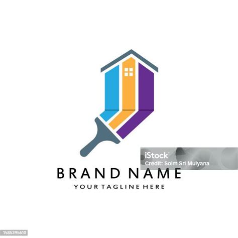 벡터 템플릿 하우스 페인팅 로고 디자인 멀티 컬러 홈 페인팅 장식 및 수리 서비스 개념에 대한 스톡 벡터 아트 및 기타 이미지 개념 개념과 주제 개선 Istock