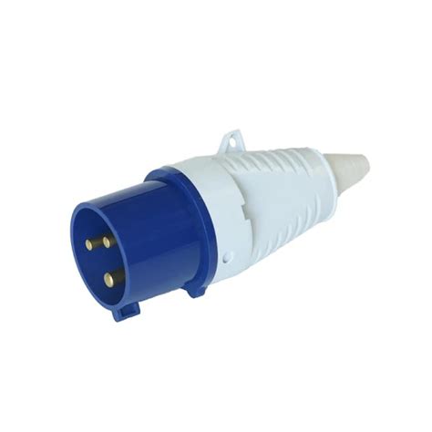 Industrial Cee Power Plugs Iec 60309 Male Plug 3 Poles 2p E 32a 200 250v 6h Ip44 Blue Made