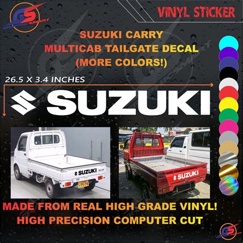 Suzuki Multicab Tail Gate Decal More Colors High Quality Vinyl Weather