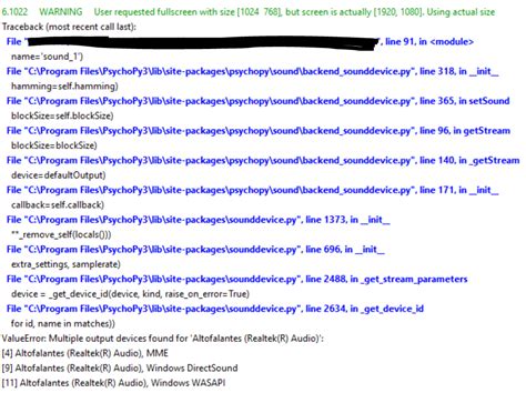 Monitor Sound Error When Trying To Run Experiment Builder Psychopy