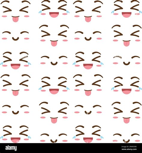 Seamless Pattern Background With Borderless Facial Expressions Vector Stock Vector Image And Art