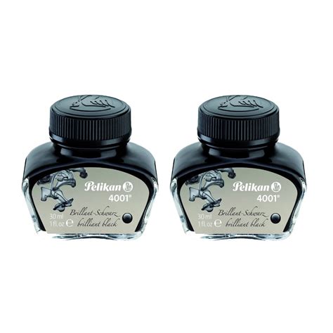 2 Tinta Para Caneta Tinteiro Pelikan 4001 30ml Brilliant Black Cor