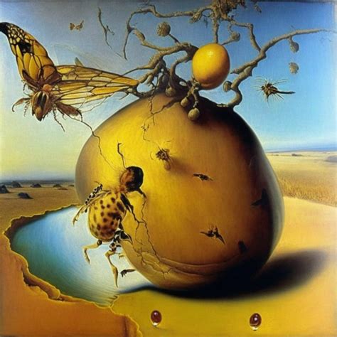 Играемся с нейростетью Сальвадор Дали «Сон вызванный полётом пчелы вокруг граната за секунду