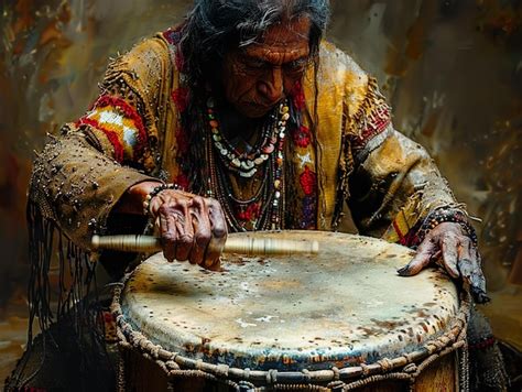 A Woman Playing The Drums With The Words On The Bottom Premium Ai