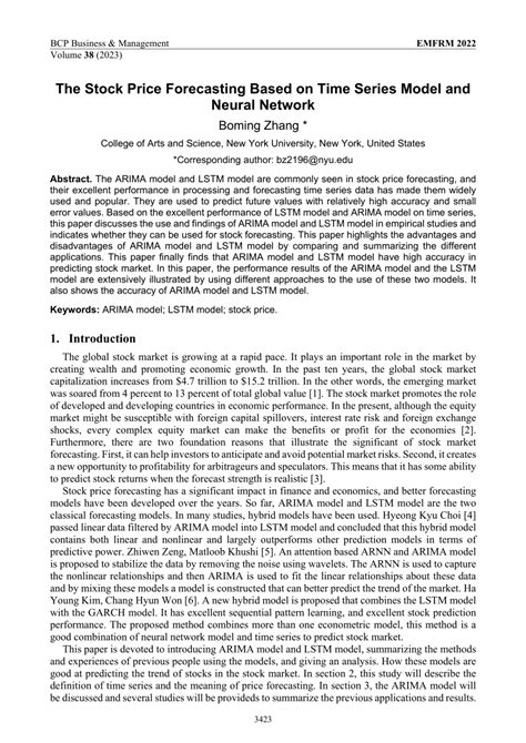 Pdf The Stock Price Forecasting Based On Time Series Model And Neural