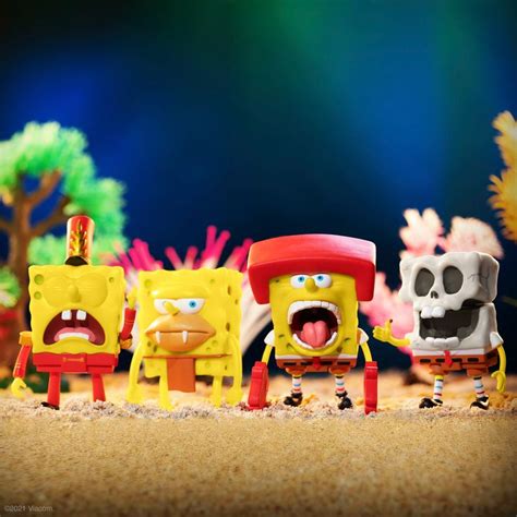 Best Buy Super7 ReAction 3 75 In Plastic SpongeBob SquarePants Kah Rah