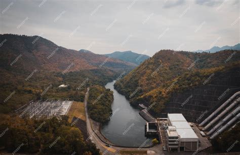 Premium Photo Aerial View Of A Hydroelectric Dam With A Hydropower