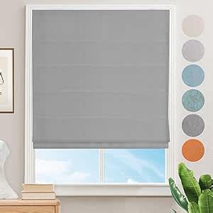 Amazon CHEFRU Cordless Window Roman Shades Blackout Roman Shades Blinds Dard Grey