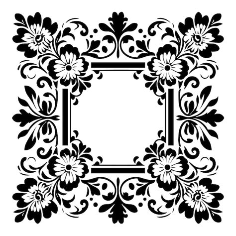 Premium Vector A Simple And Minimalist Square Floral Classic Frame