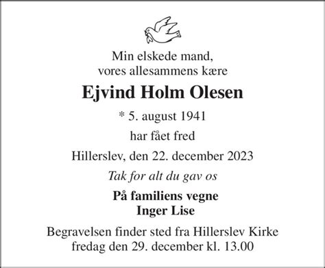 Ejvind Holm Olesen Dødsannoncer I Danmark