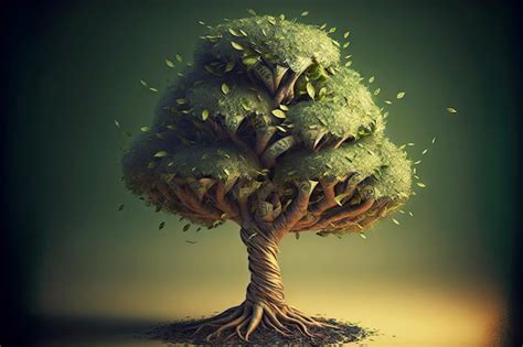 Premium Photo Symbol Of Wealth Growing Large Money Tree With Dollar Leaves