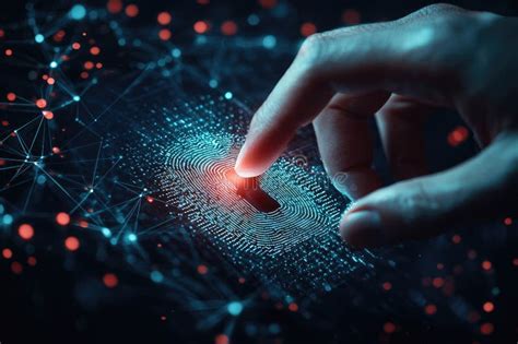 Cyber Defense Encrypted Protection Secure Access Fingerprint Scan Identity Verification