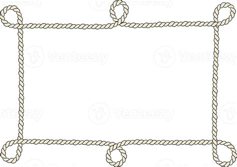 Rope Border And Frame Lasso Twisted And Crisscrossed Until A Rectangle