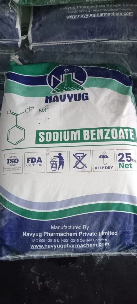 NAVYUG 25kg Sodium Benzoate For Food Bag At 106 Kg In New Delhi