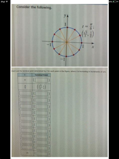 Solved Find T And The Terminal Point Determined By T For Chegg Com
