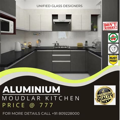 Modern Aluminium Modular Kitchen Cabinets At Rs 777 Sq Ft In Hosur ID