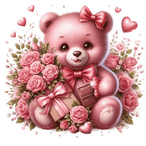 Adorable Valentines Day Teddy Bears Clip Art 51 Png High Res Files F