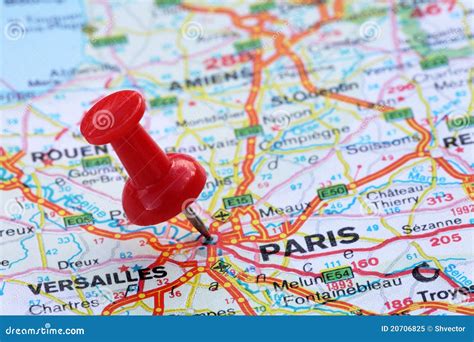 Paris With Pin Stock Image Image Of Location Blue Locate 20706825